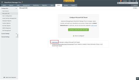 Adding Microsoft 365 Tenant Manually Sharepoint Manager Plus Help