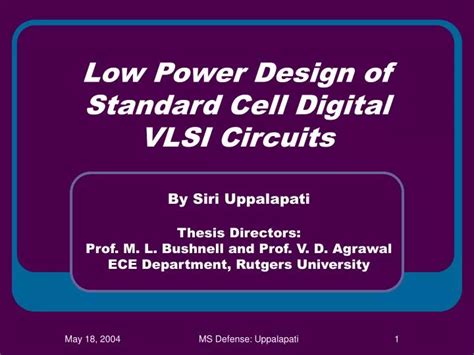 ppt low power design of standard cell digital vlsi circuits