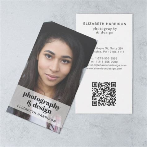Professional Photo Qr Code Business Card Zazzle