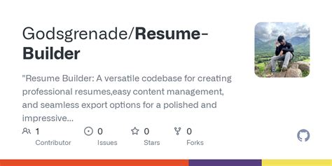 Github Godsgrenaderesume Builder Resume Builder A Versatile Codebase For Creating