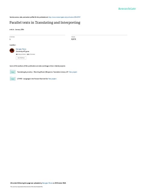 Parallel Texts In Translating And Interpreting Pdf Translations Linguistics