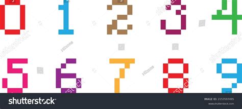 Number Pixel Art Vector Illustration Numbers Stock Vector Royalty Free 2153597495 Shutterstock