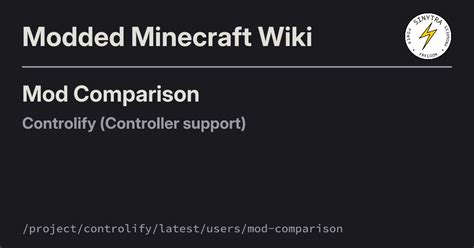 Mod Comparison Controlify Controller Support