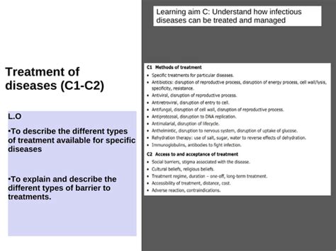 unit 12 diseases assignment c btec l3 applied science teaching