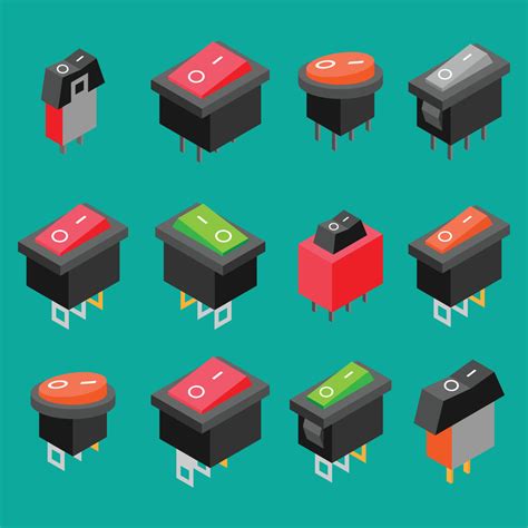 Electronic Switches Isometric Vector Illustration 10566496 Vector Art At Vecteezy