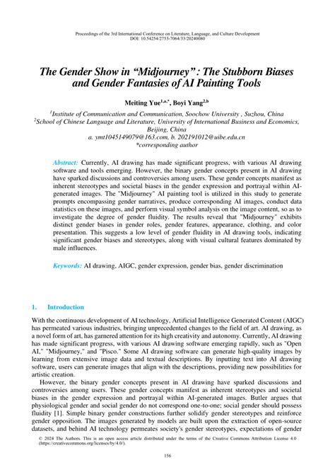 PDF The Sex Show In Midjourney The Stubborn Biases And Gender Fantasies Of AI Painting Tools