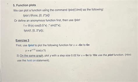 Solved Function Plotswe Can Plot A Function Usíng The