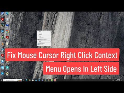 Fix Mouse Cursor Right Click Context Menu Opens In Left Side In Windows
