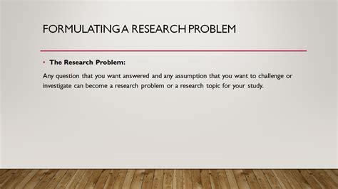 Research Methodology → Formulating A Research Problem Cuitutorial