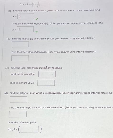 Solved Consider The Following Function If An Answer Does Chegg