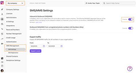 Enable External SMS MMS Messaging