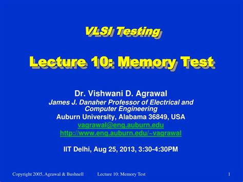 Ppt Vlsi Testing Lecture 10 Memory Test Powerpoint Presentation Free Download Id3858753