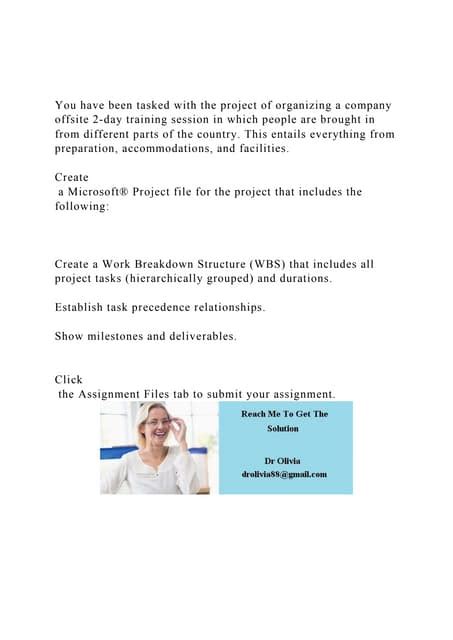 You Have Been Tasked With The Project Of Organizing A Company Ofdocx