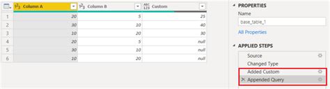 Powerbi Power Bi Append Similar Table But Null In Custom Column