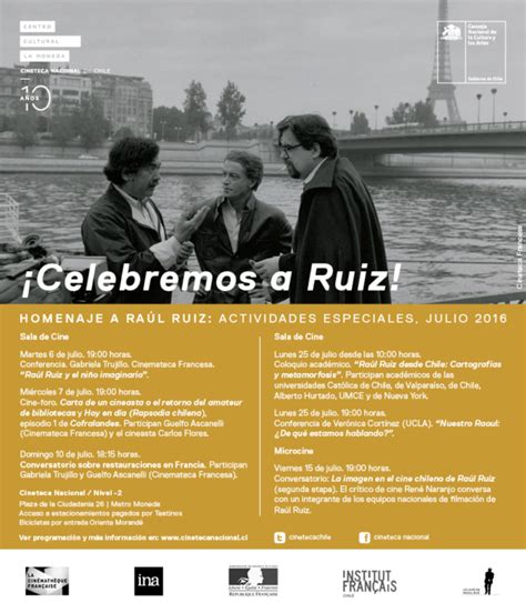 Homenaje A Raúl Ruiz En La Cineteca Nacional De Chile Del 5 De Julio Al 31 De Agosto 2016