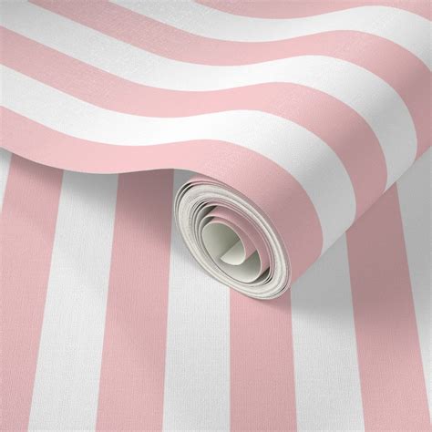 Striped Wallpaper Large Light Pink Stripes By Thepinkhome Etsy