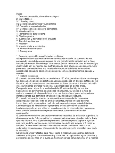 Concreto Permeable Solución Ecológica Y Económica Pdf Hormigón