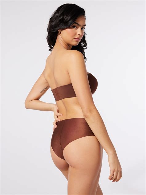 New Microfiber Strapless Bra In Brown Savage X Fenty Uk United Kingdom