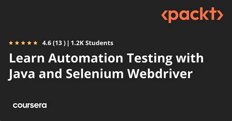 Learn Automation Testing With Java And Selenium Webdriver Coursera
