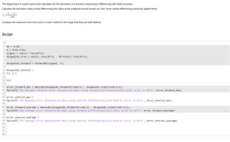 Solved The Beginning Of A Script Is Given That Calculates