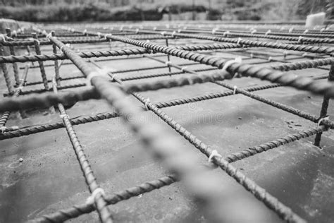 The Rebar In The Foundation Stock Photo Image Of Mesh Bend