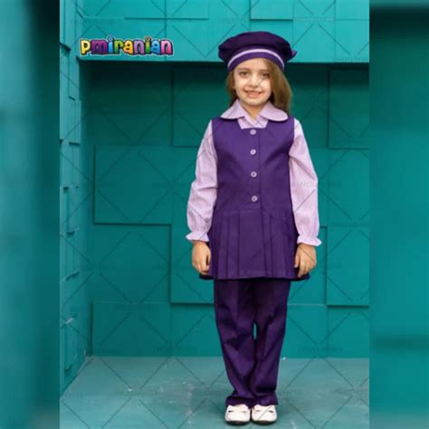 خرید و قیمت لباس پیش دبستانی دخترانه بنفش راه ریز فروشگاه پوشاک مدارس