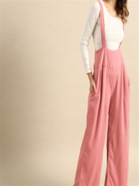 Buy Aks Couture Women Pink Solid Dungaree Dungarees For Women 10875248 Myntra