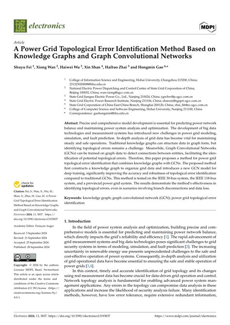 Pdf A Power Grid Topological Error Identification Method Based On