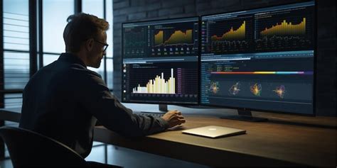 Premium AI Image A Man Data Analysis Infront Of Computer