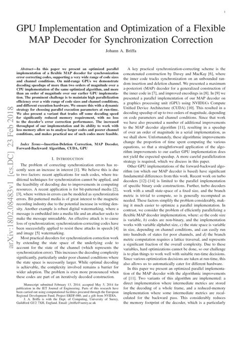 Gpu Implementation And Optimization Of A Flexible Map Decoder For Synchronization Correction