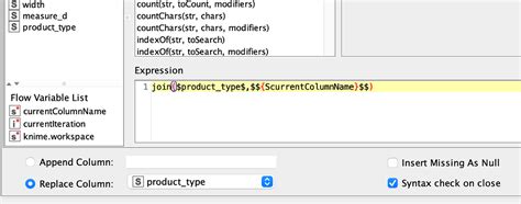 concatenate cell variable values to itself knime analytics platform