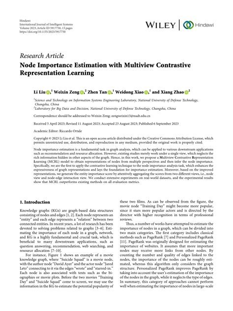 Pdf Node Importance Estimation With Multiview Contrastive Representation Learning