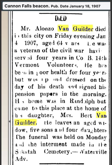 Alonzo Hays “lon” Van Guilder 1838 1907 Find A Grave Memorial