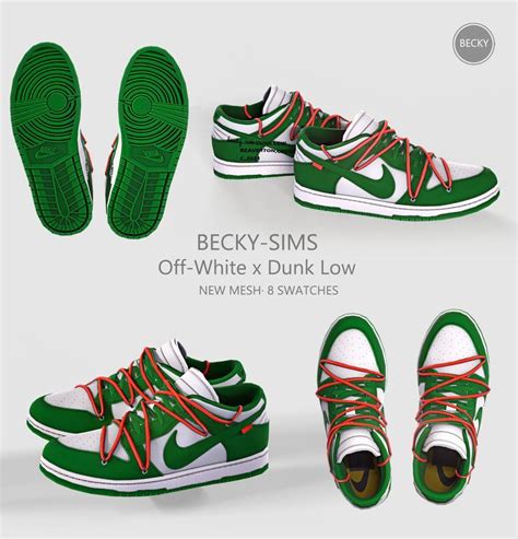 Beckysims Off White X Dunk Low Beckysims Sims 4 Cc Shoes Sims 4