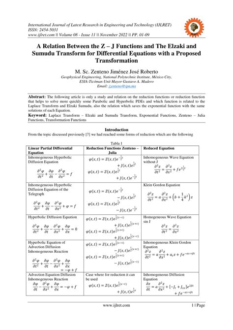 Pdf A Relation Between The Z J Functions And The Elzaki And Sumudu