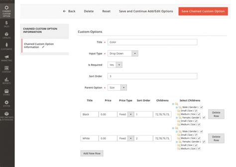 guide for magento 2 dependent custom options