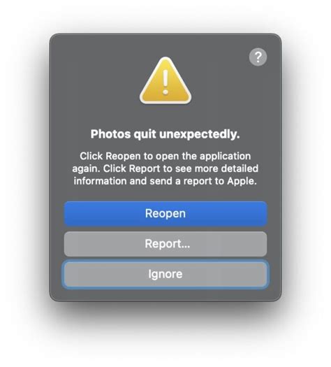 fix “photos quit unexpectedly” error on mac