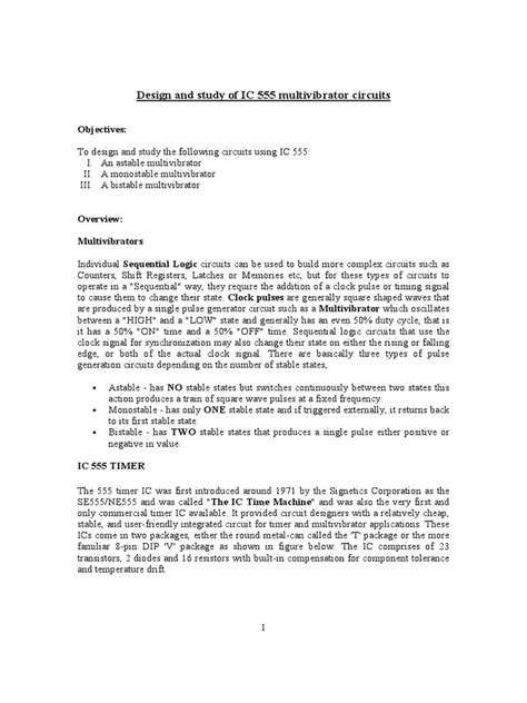Multivibrator Circuits Pdf Electronic Circuits Electrical Engineering
