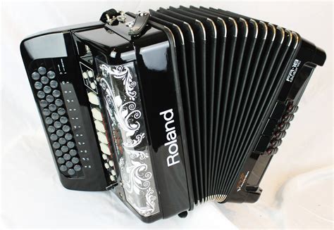 7579 Black Roland Fr 18 Digital Diatonic Button Accordion 37 18