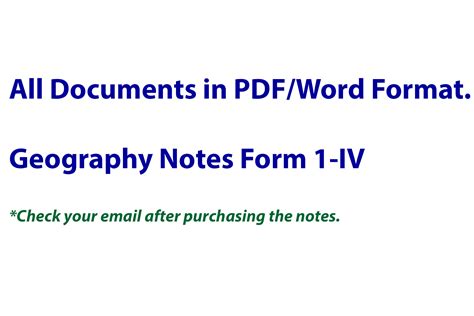 Geography Notes Form IV Enhanced Education Group