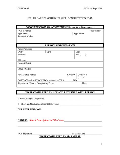 Form Ndp14 Download Fillable Pdf Or Fill Online Health Care