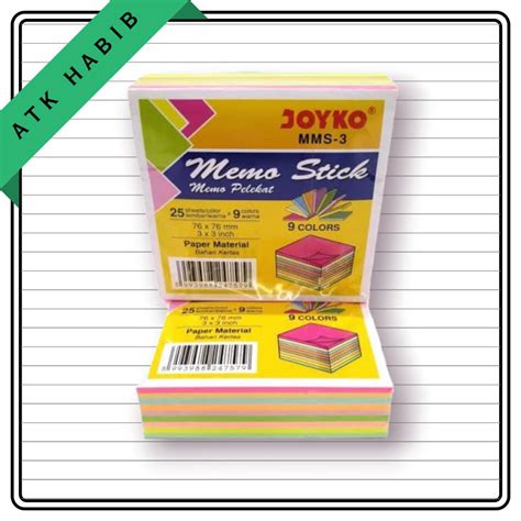 Memo Stick Kertas Memo Besar Tempel Sticky Note Joyko Mms 3 9 Warna Lazada Indonesia