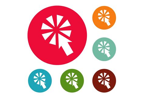 Cursor Interactive Click Icons Circle Graphic By Anatolir Creative