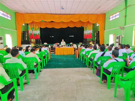 ဆင်ပေါင်ဝဲမြို့နယ်ခန်းမ၌ ဌာနဆိုင်ရာများ၊ ရပ်ကွက် ကျေးရွာအုပ်စုအုပ်ချုပ်ရေးမှူးများနှင့် လုပ်ငန