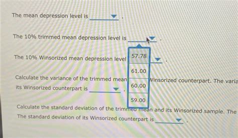 Solved 10 Winsorized Variance And Standard Deviation The