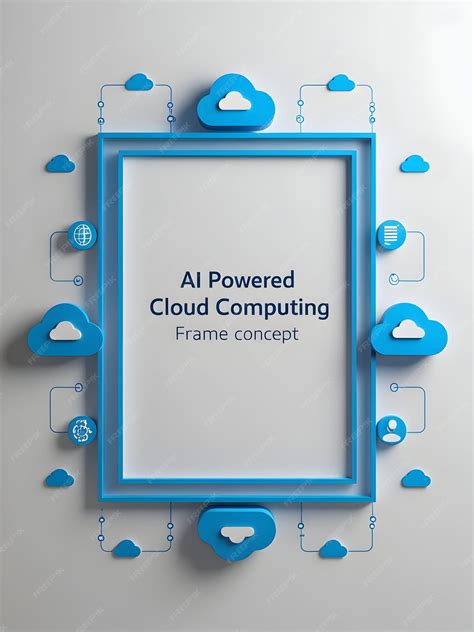 3d Ai Powered Cloud Computing Frame Concept As A Clean Border Frame Featuring Cloud Icons And