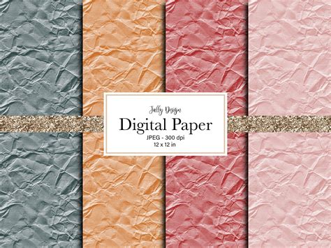 Crumpled Paper Textures Digital Paper Graphic By Jallydesign · Creative Fabrica