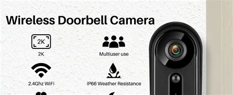 Sonoxjunan 2k Video Doorbell Wireless 24ghz Wifi Doorbell Camera With 64gb Sd Card
