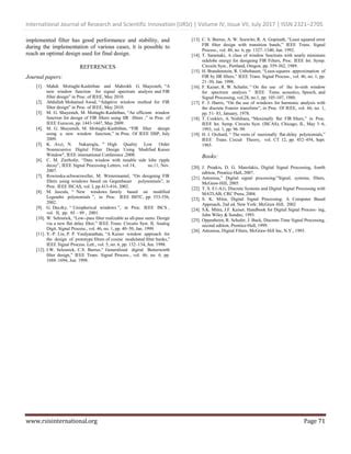 Design And Performance Analysis Of Filters Using A Proposed Window Function PDF