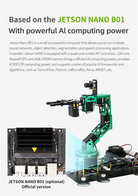 Yahboom Dofbot Ai Vision Robotic Arm With Ros Python Programming For Jetson Nano 4gb B01 Sub